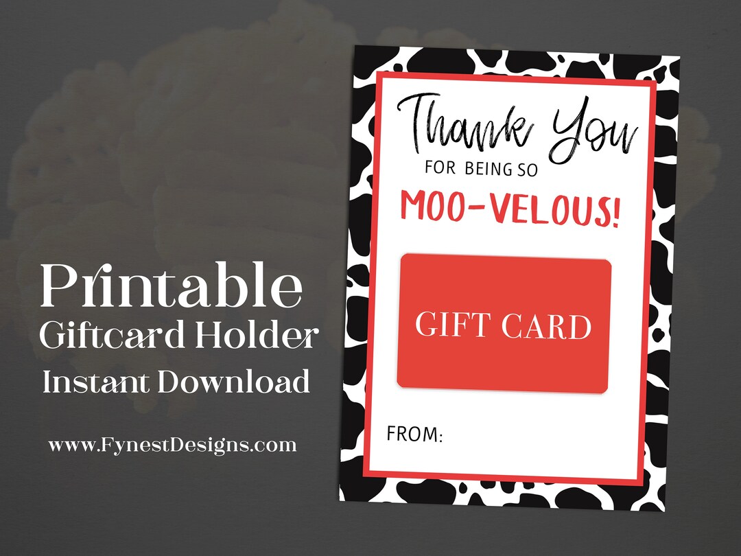 Printable Giftcard Card Idea | Printable Chicken Fast Food Teacher ...