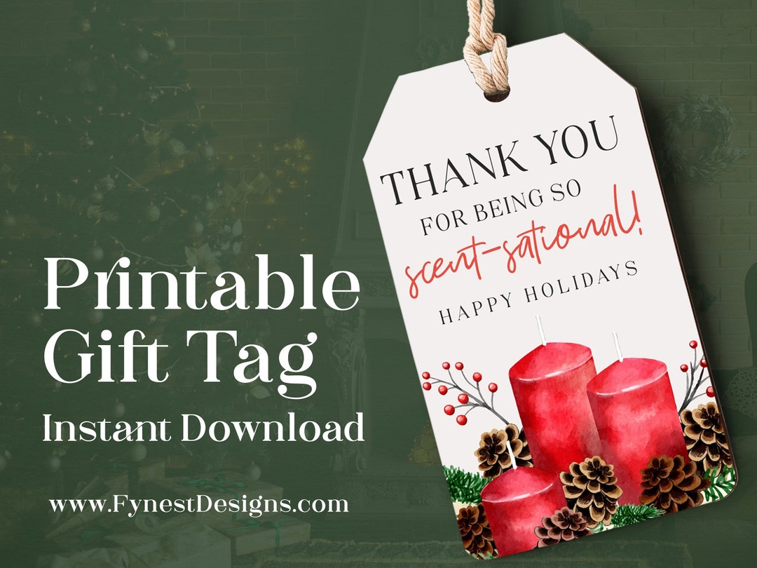 Thank You Being so Scent-sational Santa Candle Gift Tag Holiday ...