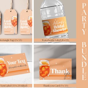 Editable FULL Party Bundle Aperol Spritz Orange Bridal Shower Template ...