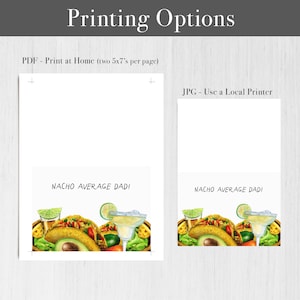 Printable Fathers Day Card From Adult Kid Son Daughter Nacho Average ...