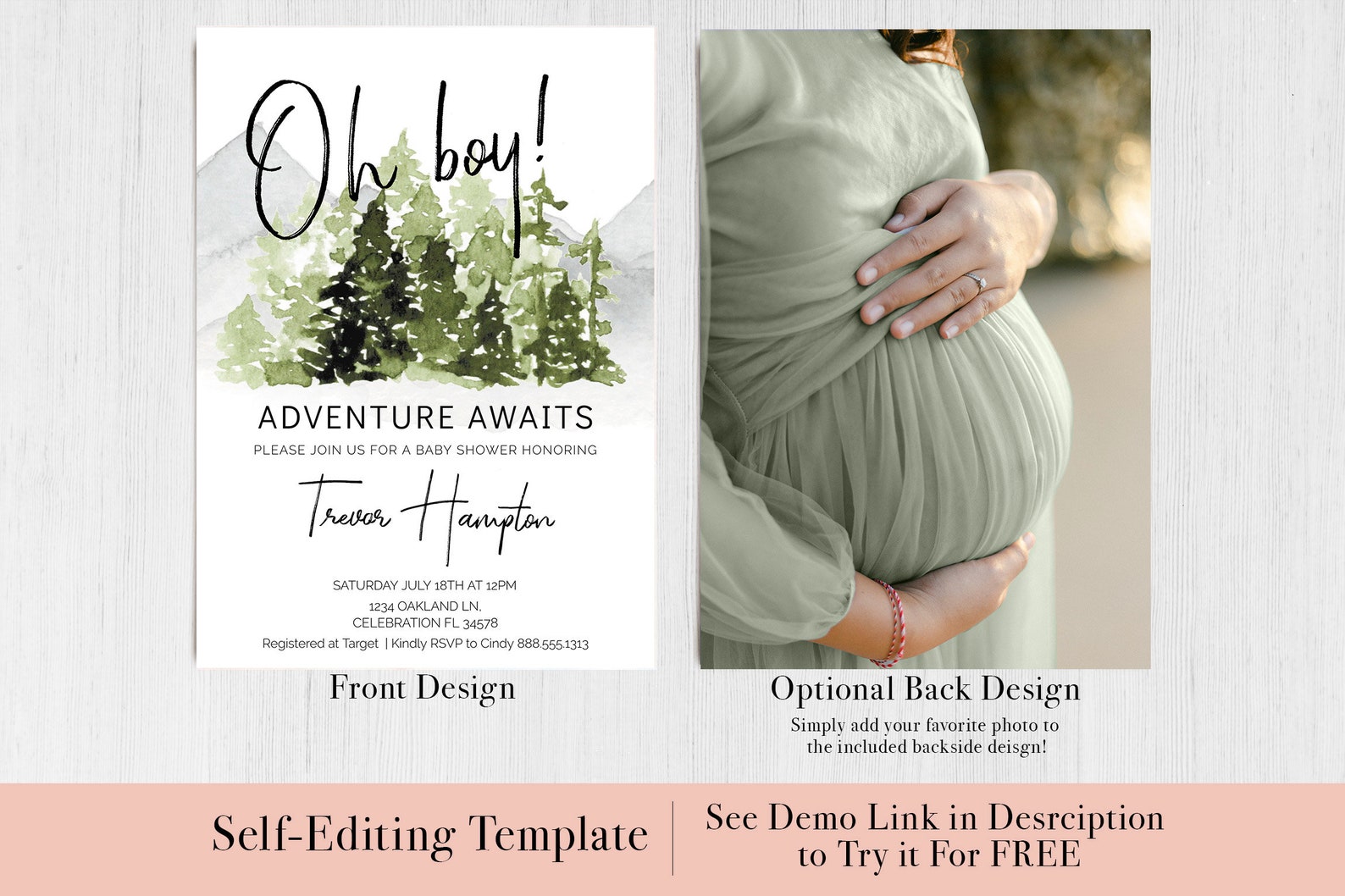 Editable Oh Boy Let the Adventure Begin Baby Shower Invitation | Etsy