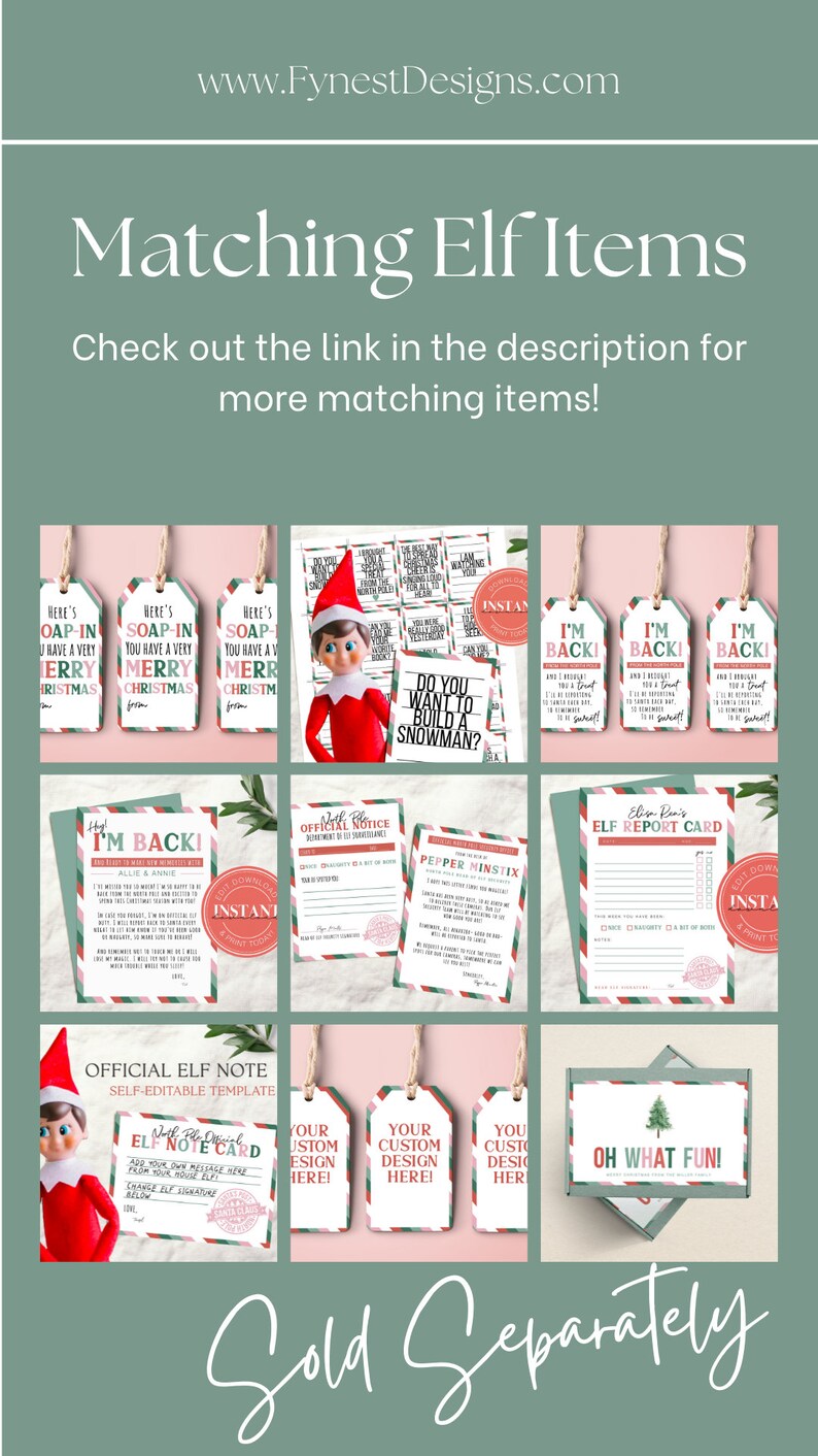 Printable Elf Letterboards Bundle Set of 15 Instant Download Daily Joke ...