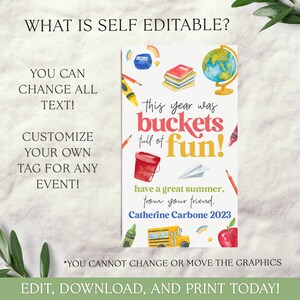 Editable End of School Gift Tag Template Teacher Class Staff Student ...