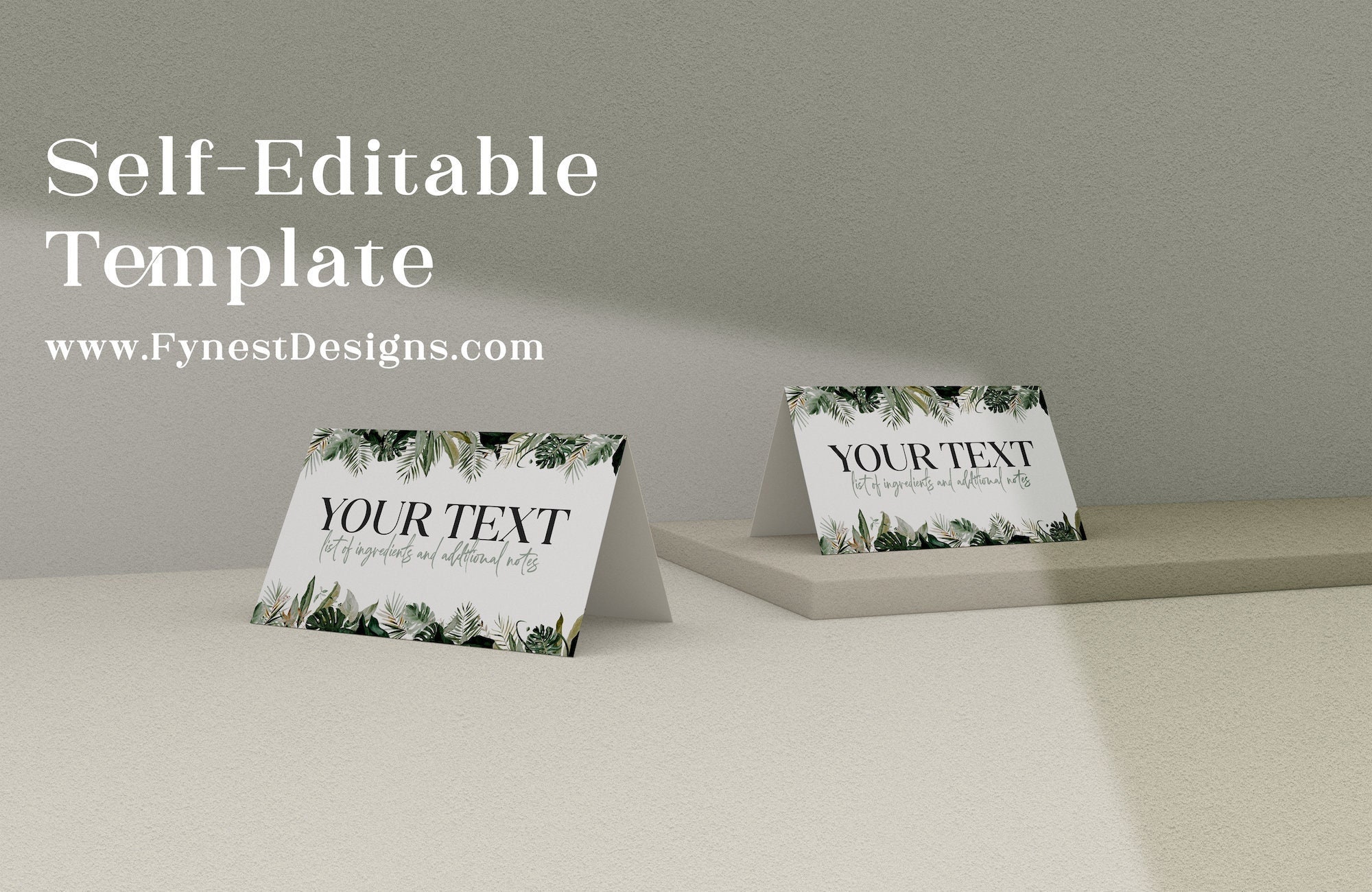 Editable Food Buffet Label Tropical Greenery Instant Download - Etsy