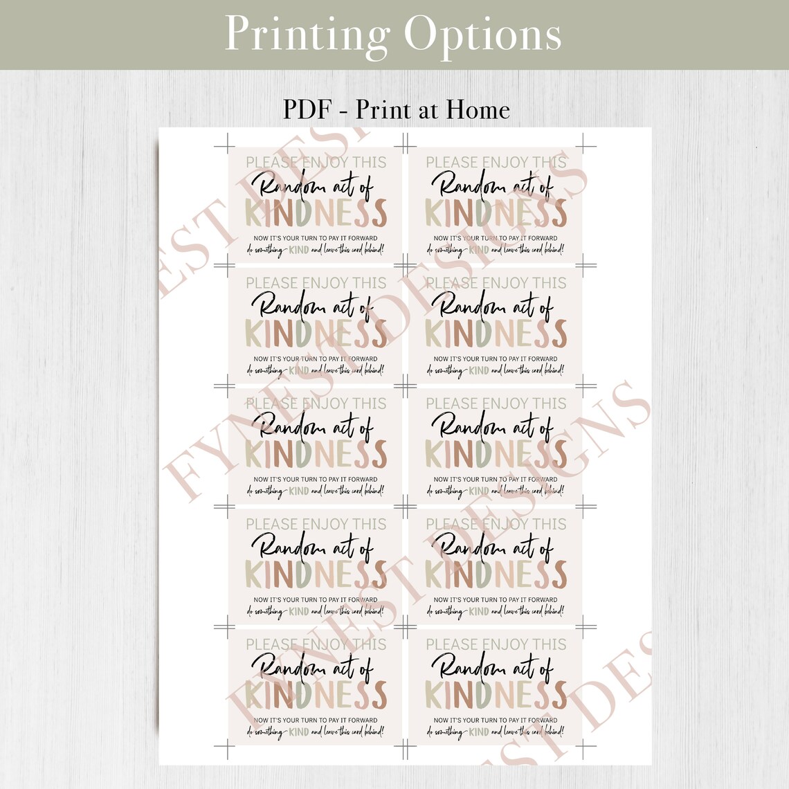 Random Act of Kindness Printable Card Instant Download Pay - Etsy