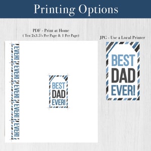 Printable Best Dad Ever Father’s Day Favor Gift Tag | Printable Blues ...