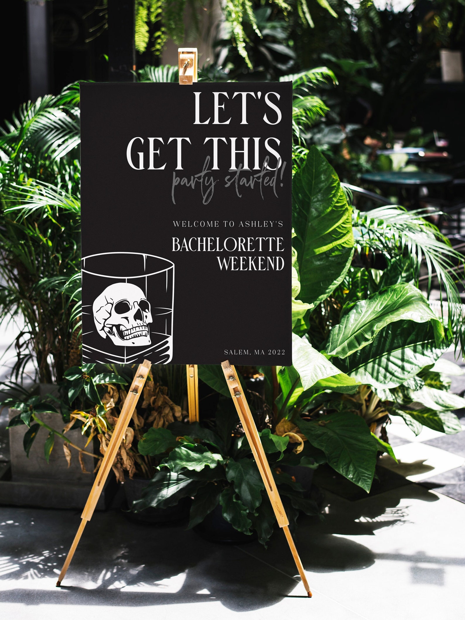 Editable Skull Welcome Bachelorette Sign Spooky Halloween - Etsy