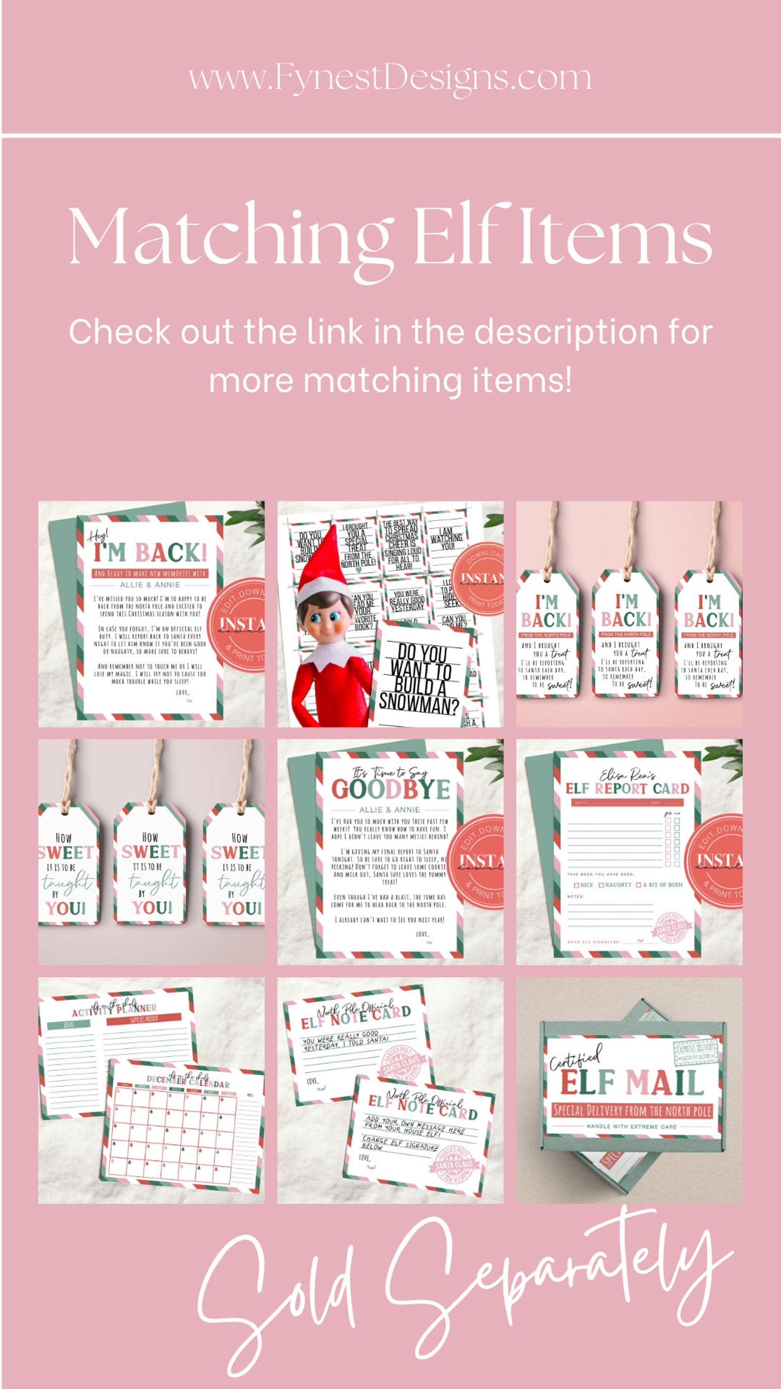 Printable Elf Letterboards Bundle Set of 15 Instant Download Daily Joke ...
