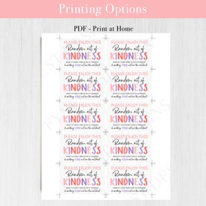 Random Act of Kindness Valentines Day Printable Card Instant Download ...