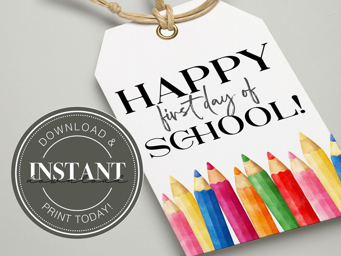 Printable First Day of School Gift Tag Teacher Back to School - Etsy