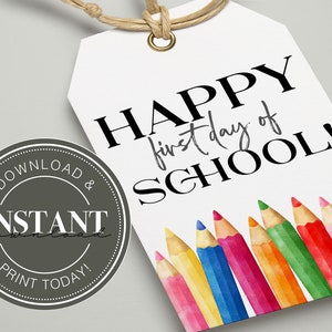 Printable First Day of School Gift Tag Teacher Back to School - Etsy