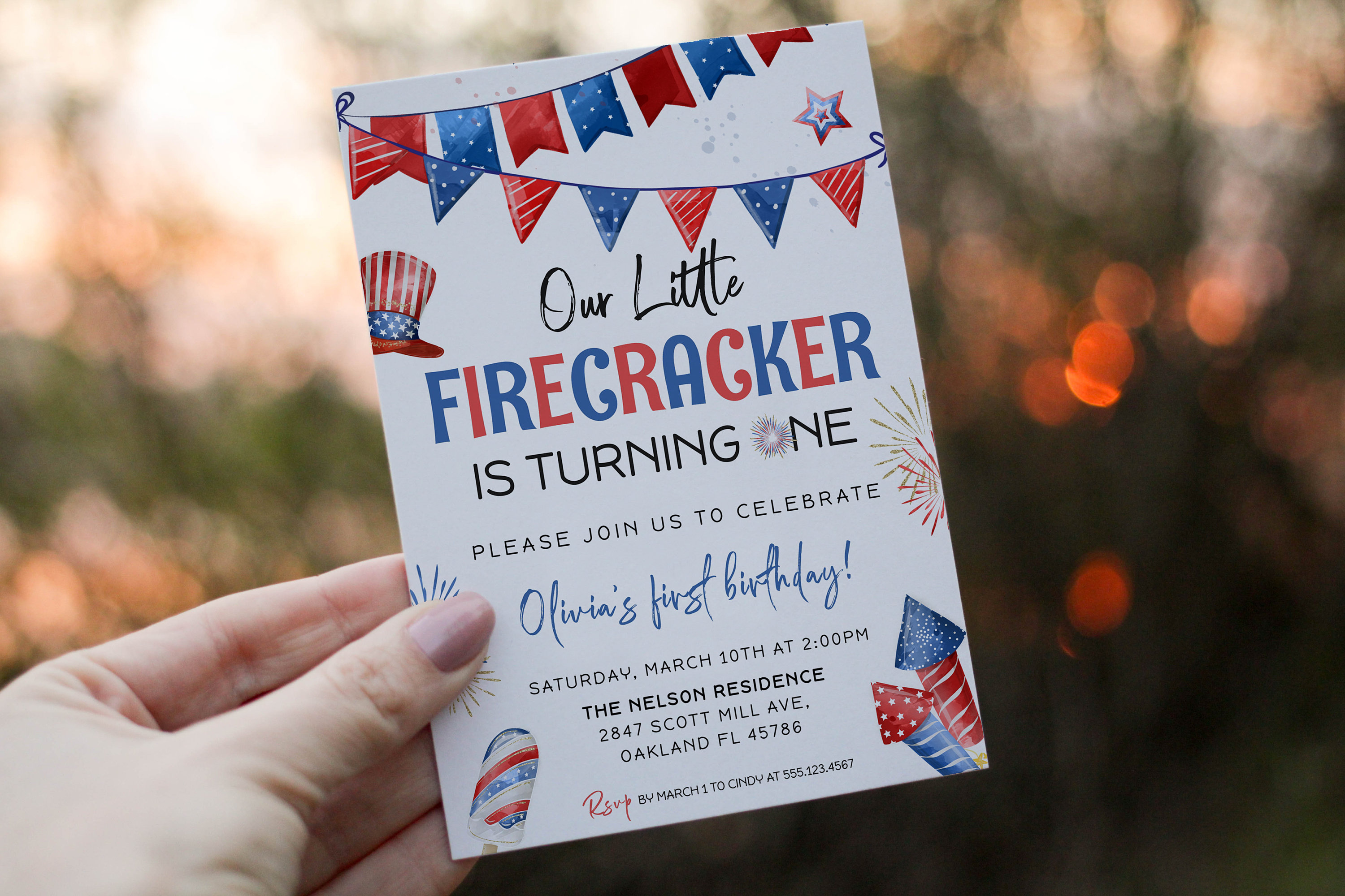 Editable Our Little Firecracker is Turning One July 4th - Etsy