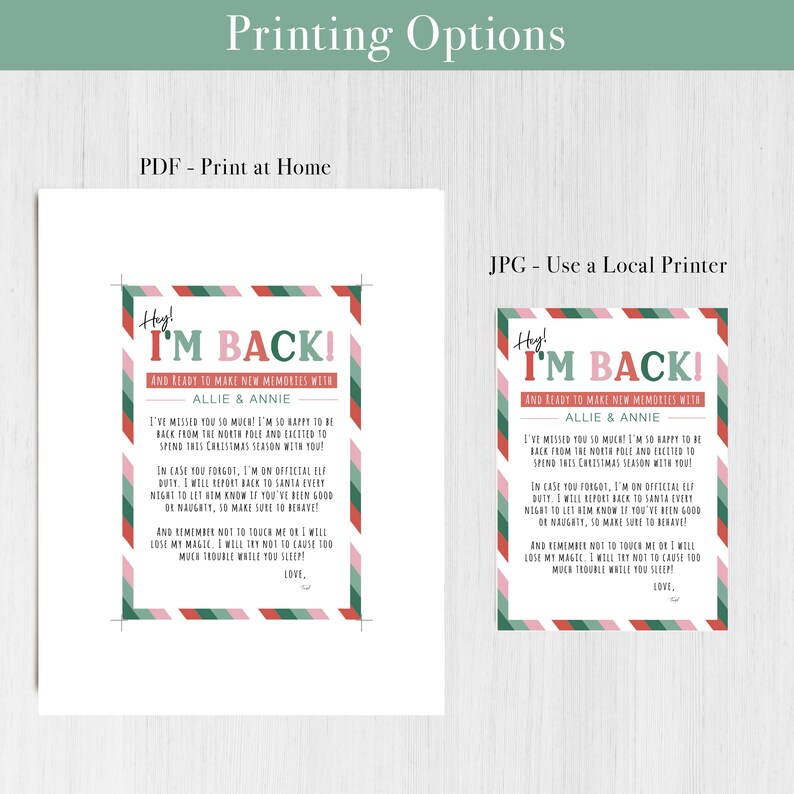 Christmas Elf Returning BUNDLE Printable Letter Daily Elf - Etsy