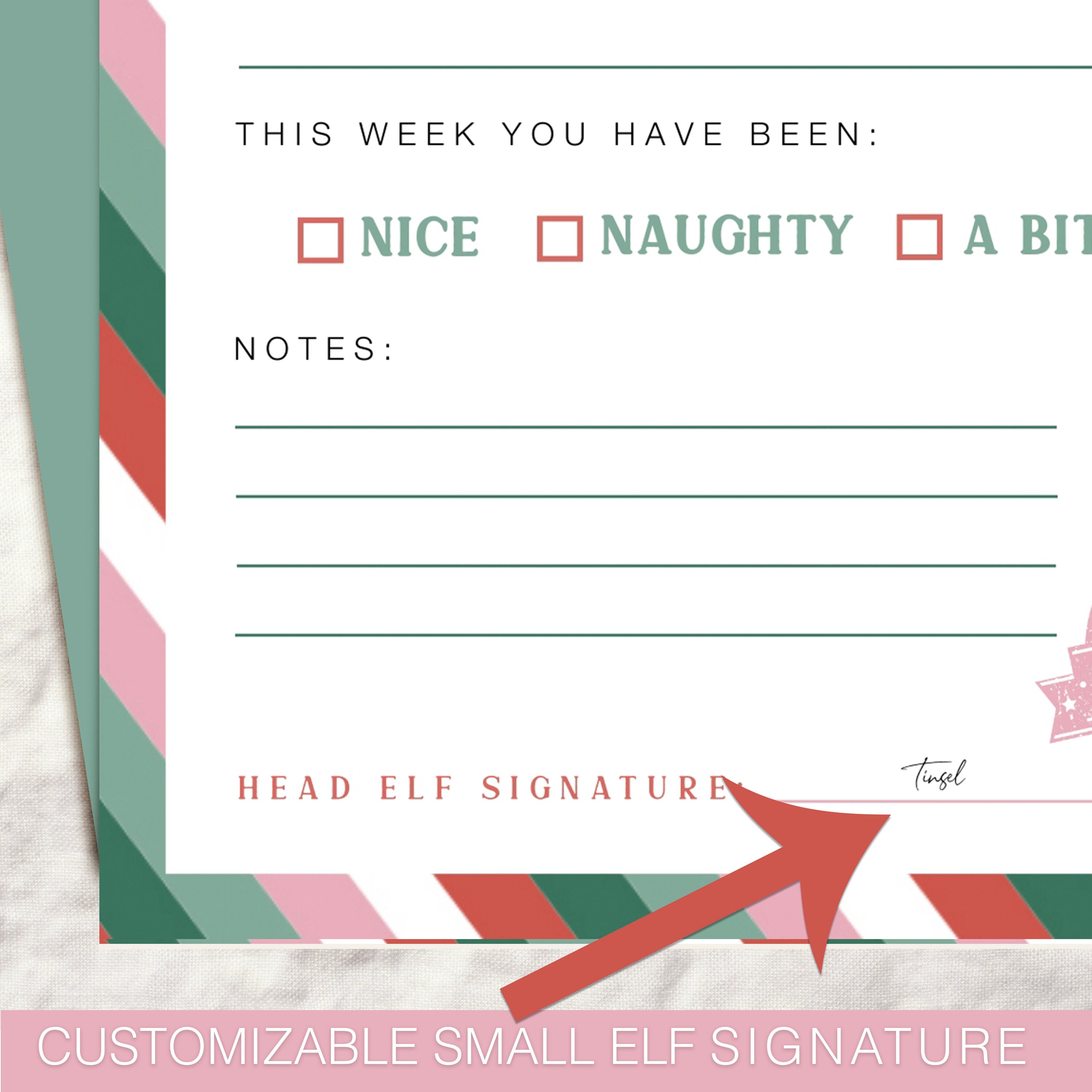 Editable Elf Report Card Santa Approved Elf Report Instant - Etsy