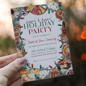 Editable Charcuterie Holiday Board Night Party DIY BYOB Bridal Shower ...