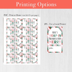 Holiday Teacher Printable Gift Tag Red Soapin You Have a Merry ...