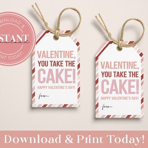 You Take the Cake Vday Favor Tag | Cake Pop Non Candy Gift Printable ...