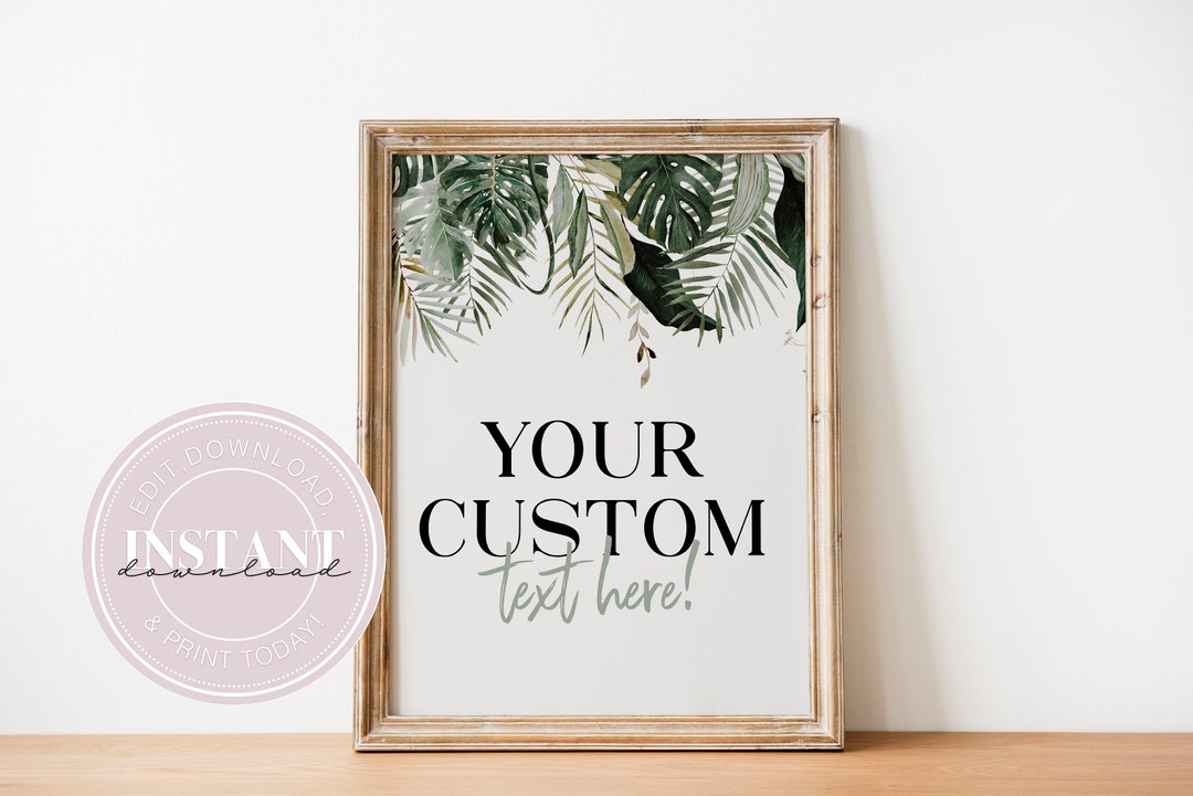 Editable Tropical Bachelorette Table Sign Self Edit Template Topic Like ...