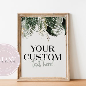 Editable Tropical Bachelorette Table Sign Self Edit Template Topic Like ...
