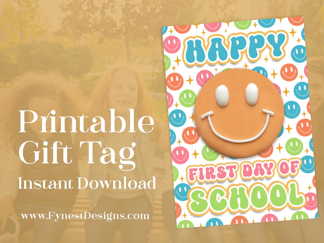 First Day of School Cookie Card 3.5” X 5” Retro Groovy Cookie Gift ...