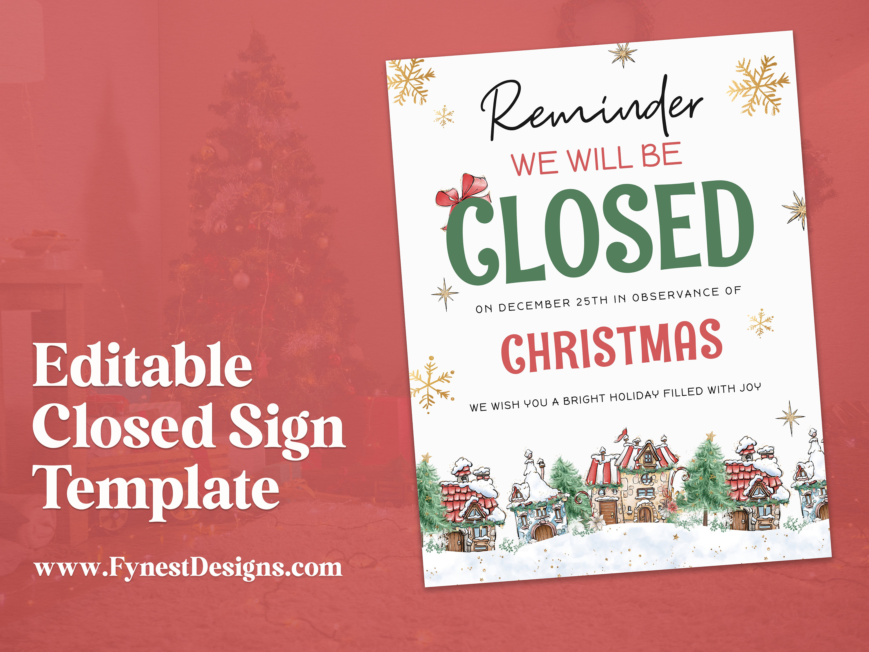 Closed For Christmas Template
