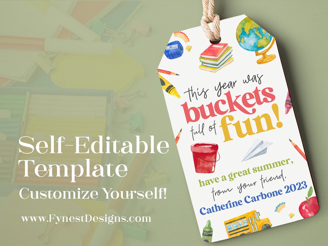 Editable End of School Gift Tag Template Teacher Class Staff Student ...