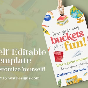 Editable End of School Gift Tag Template Teacher Class Staff Student ...