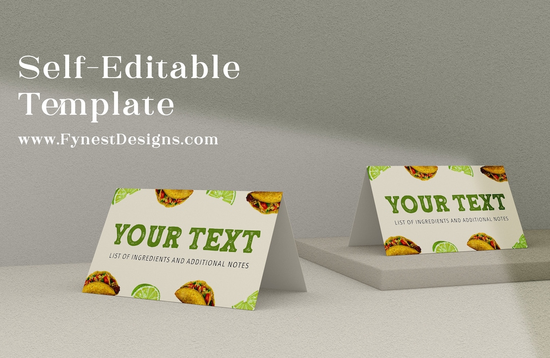 Editable Fiesta Food Buffet Label Fiesta Instant Download | Taco and ...