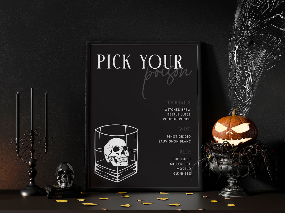 Editable Halloween Table Sign Self Edit Template Pick Your Poison ...