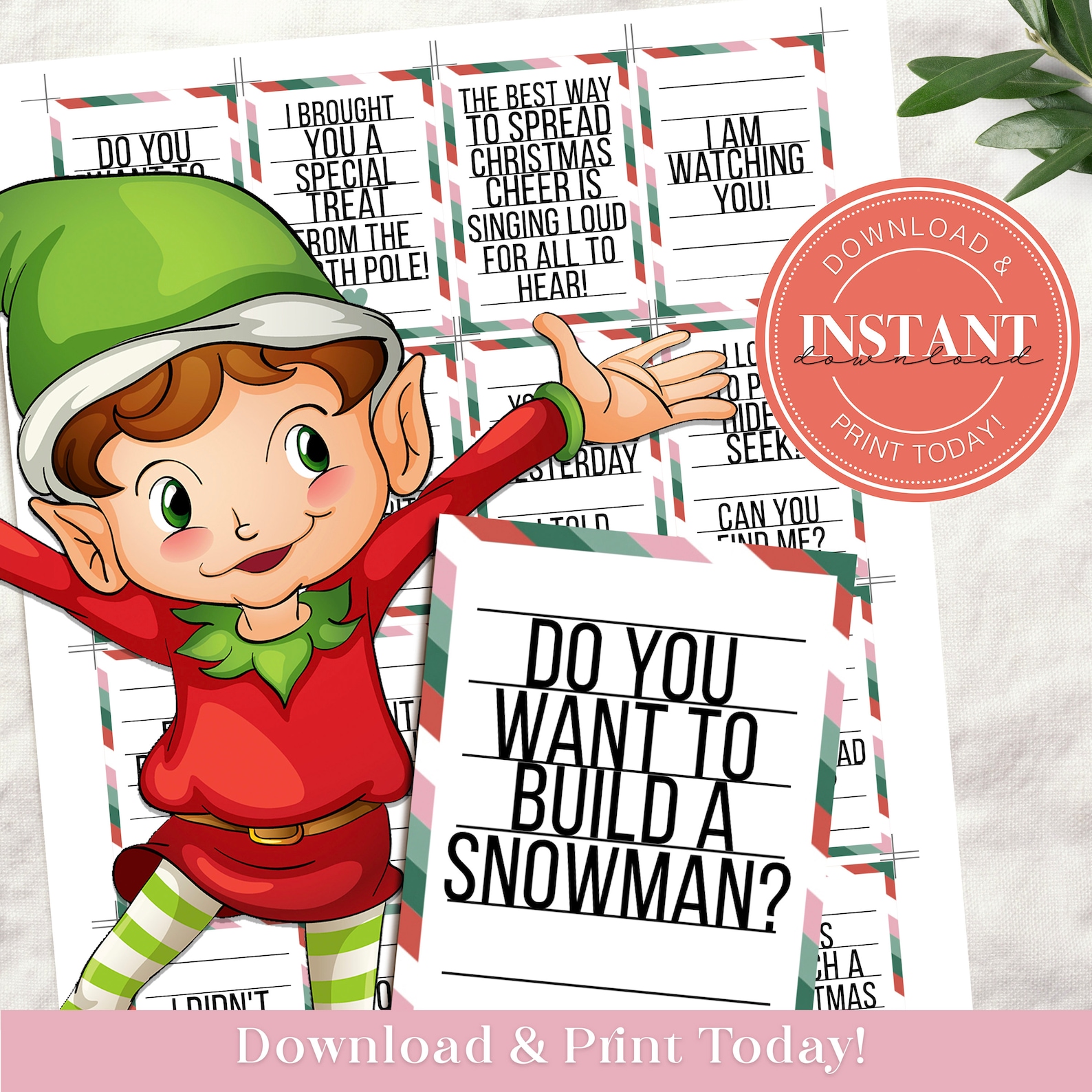 Christmas Elf Returning BUNDLE Printable Letter Daily Elf - Etsy