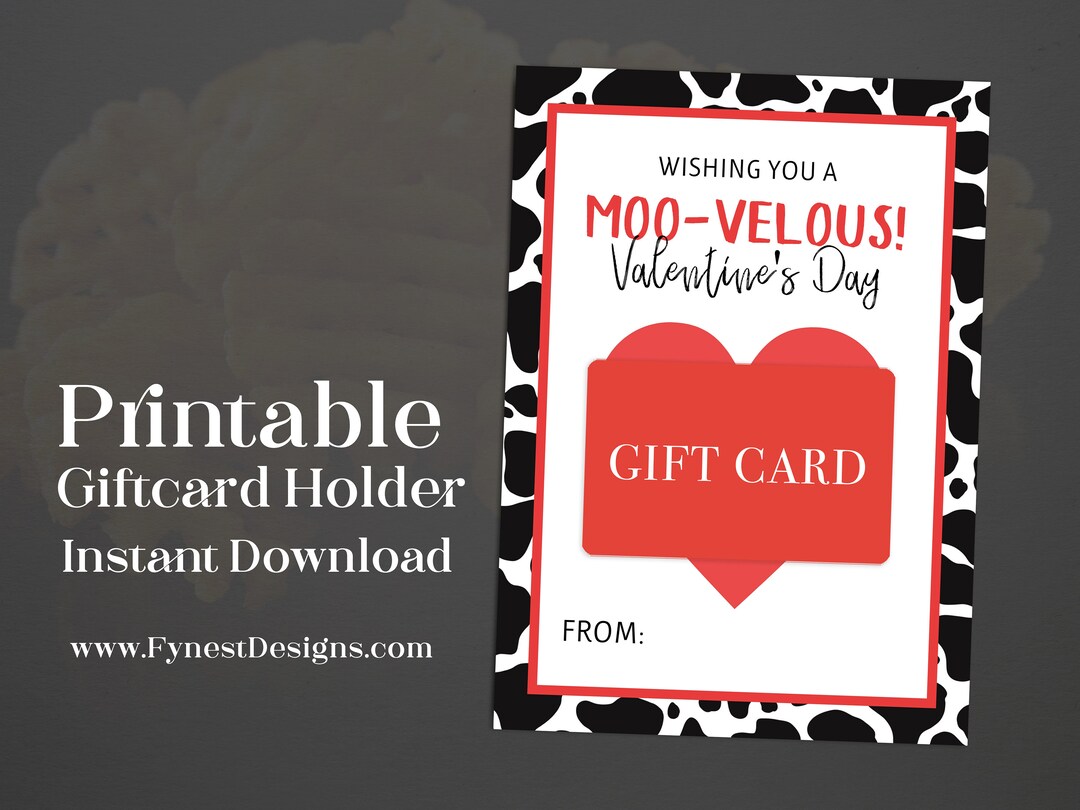 Printable Vday Giftcard Holder | Chicken Fast Food Cow Teacher Gift ...