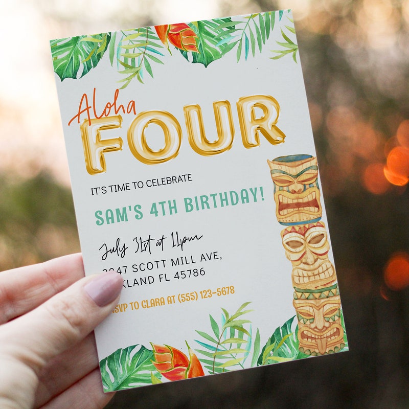 Tiki Invitations - Etsy