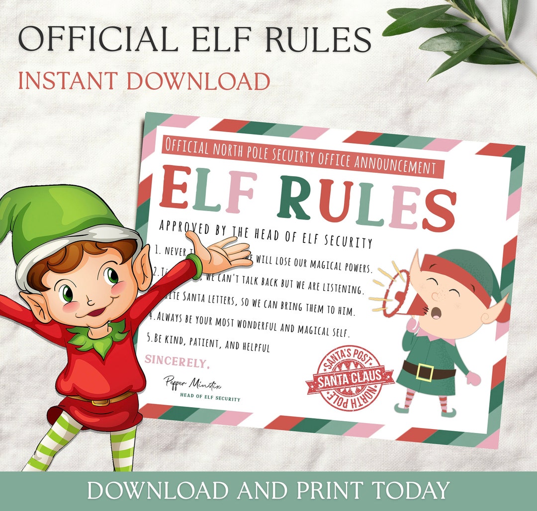 Printable Christmas Elf Sign From Head of Security Notes From Elf Ideas ...