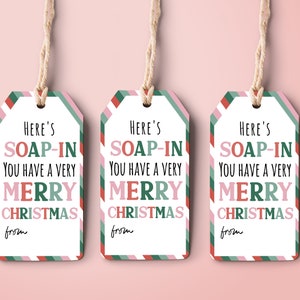 Holiday Teacher Printable Gift Tag Red Soapin You Have a Merry ...