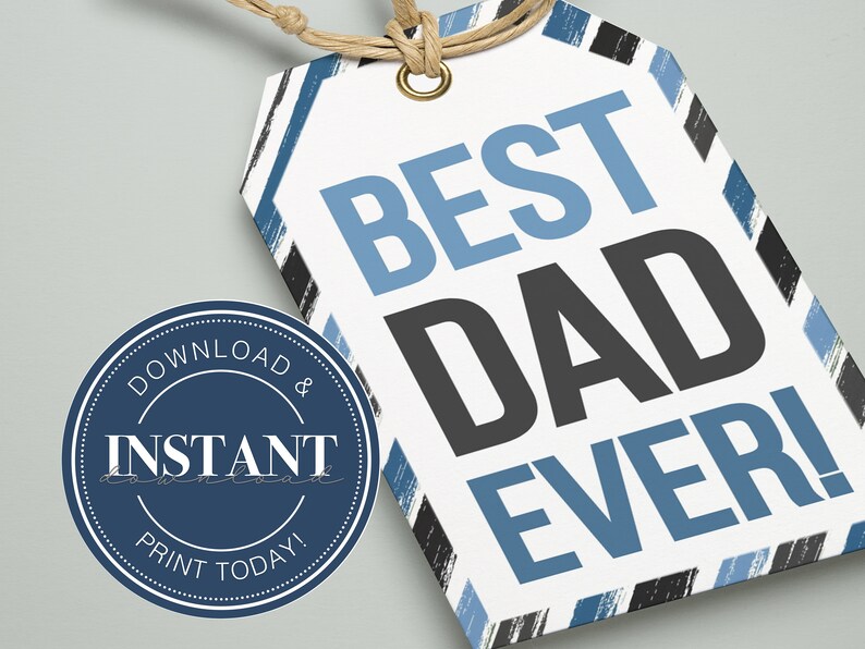 Printable Best Dad Ever Fathers Day Favor Gift Tag - Etsy