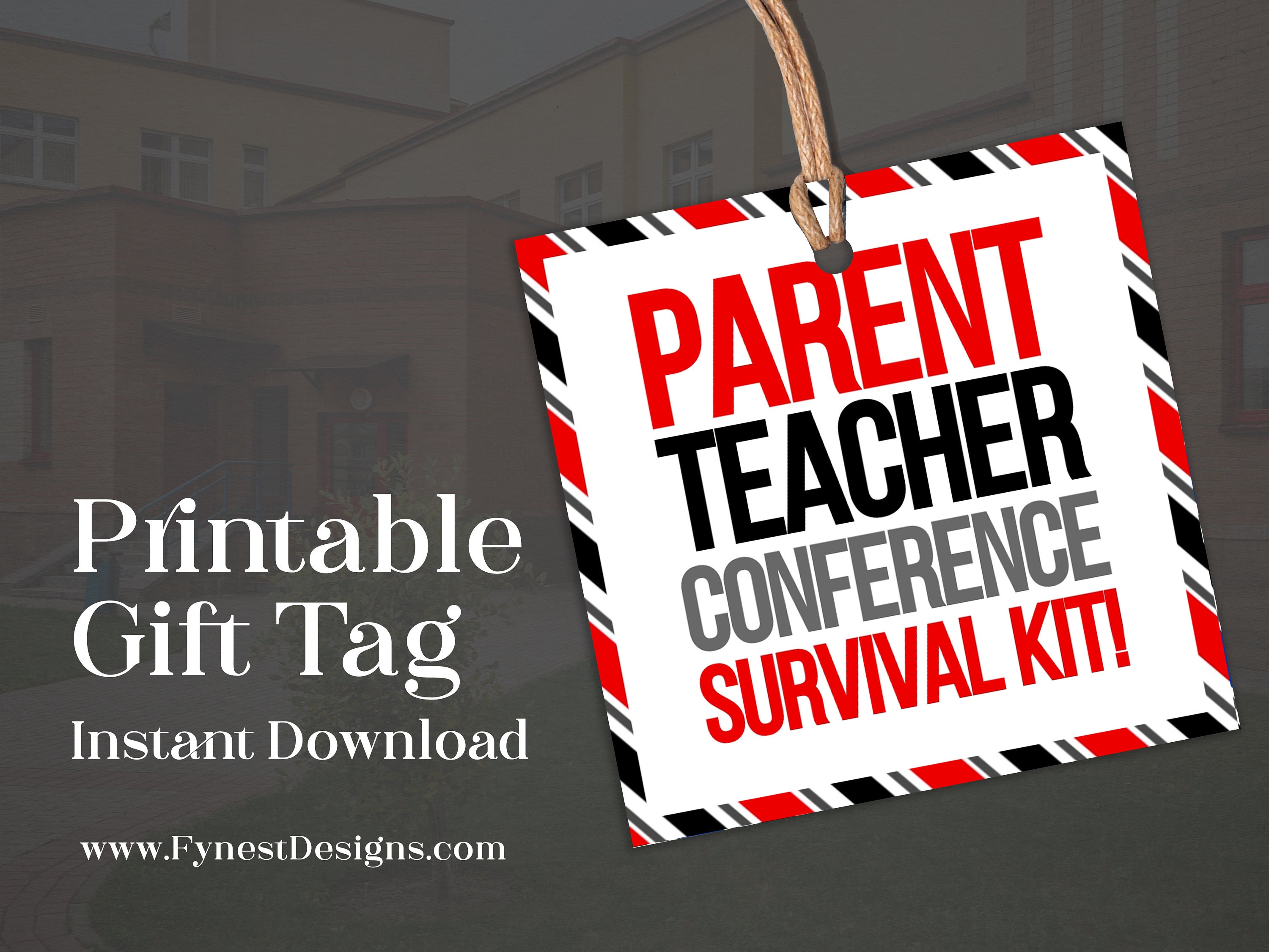 Parent Teacher Conference Survival Kit Square Gift Tags - Etsy