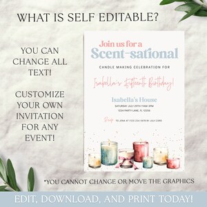 Editable Candle Making Birthday Party Invitation | DIY Handmade Scented ...