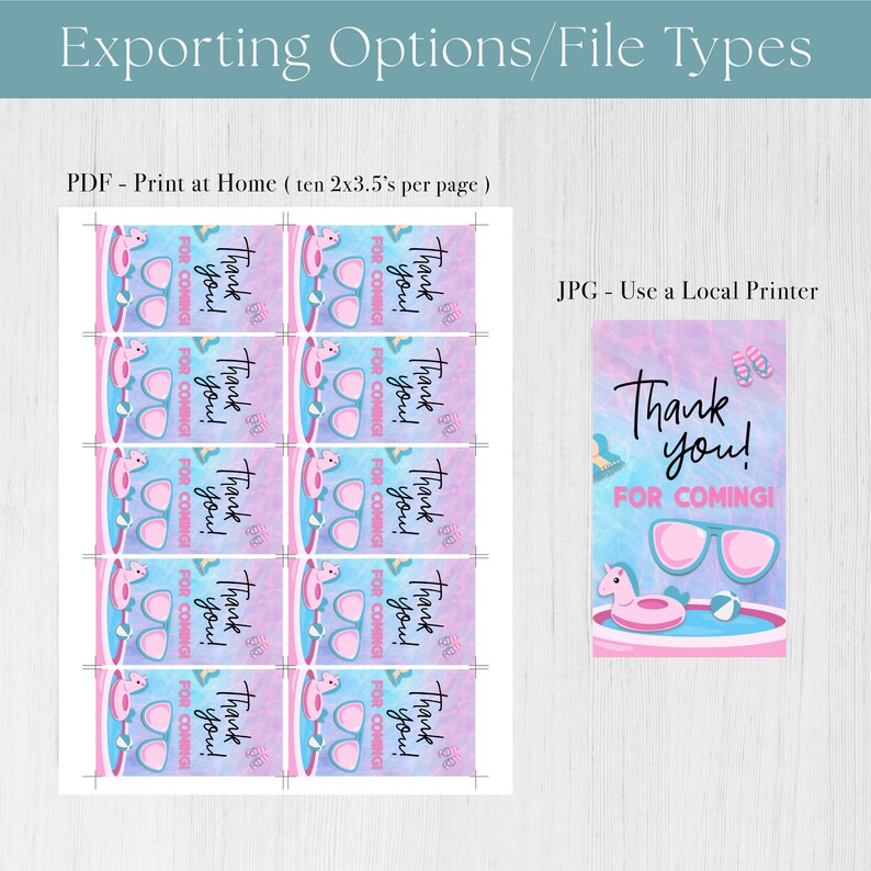 Editable Favor Gift Tag Template Stay Cool by the Pool Birthday Summer ...
