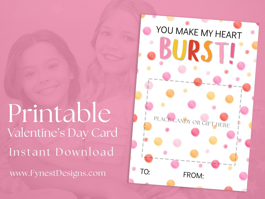 You Make My Heart Burst Vday Card | Easy Starburst Candy Printable Easy ...