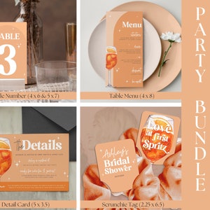 Editable FULL Party Bundle Aperol Spritz Orange Bridal Shower Template ...