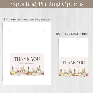 Printable Thank You Card Template Sips & Dips Charcuterie Label Wine ...