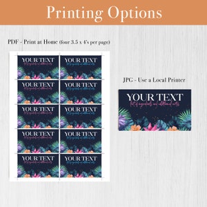 Editable Food Label Confetti and Cocktails Watercolor Blue - Etsy