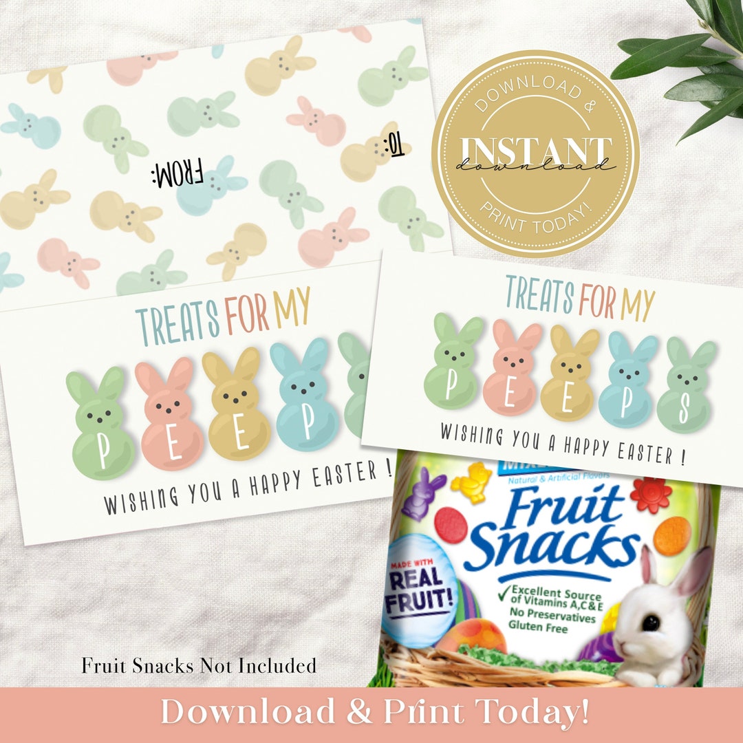 Treats for My Peeps Easter Bag Toppers | Easter Favor Bags Ideas Snack ...