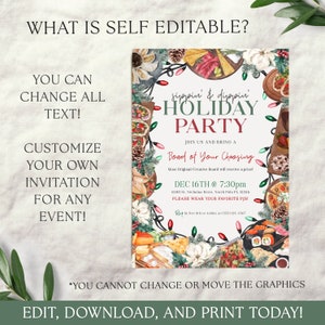 Editable Charcuterie Holiday Board Night Party DIY BYOB Bridal Shower ...