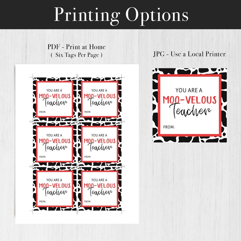 Printable Fast Food You Are a Moo-velous Teacher Gift Tag Idea - Etsy
