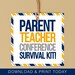 Parent Teacher Conference Survival Kit Square Gift Tags Navy - Etsy
