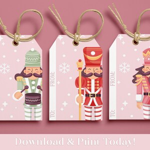 Printable Xmas Gift Tag Cute Nut Crackers BUNDLE SET OF 3 Christmas ...