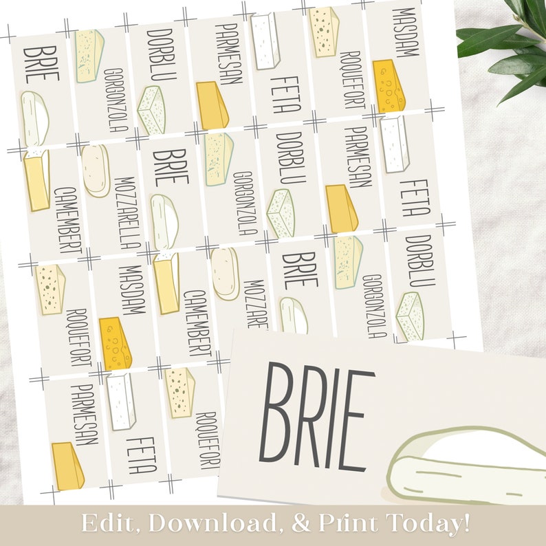 Editable Cheese Food Label Watercolor Cheese Self Edit - Etsy