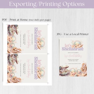 Editable Let’s Shallabrate Birthday Party Invitation Template Mermaid ...