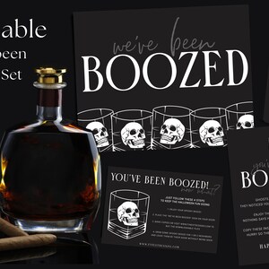 Printable You've Been Boozed Neighborhood Tradition | Skull Halloween ...